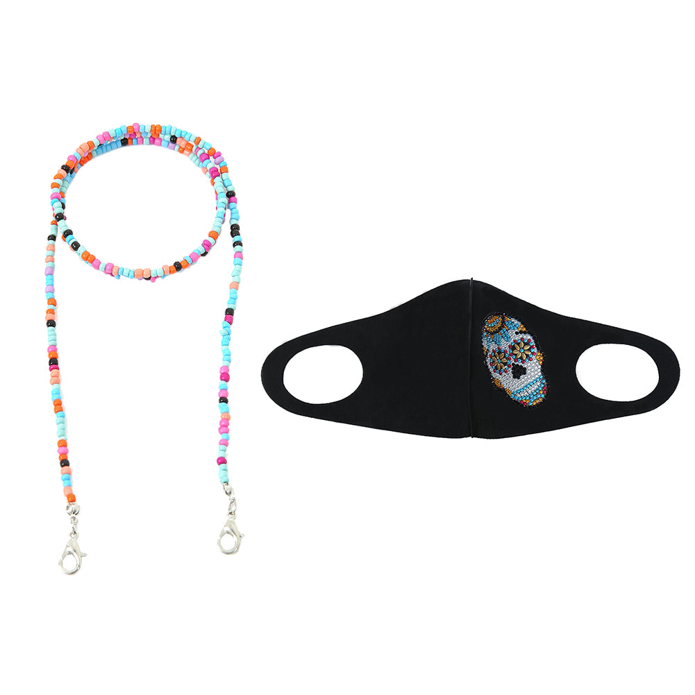 DIY Partial Drill Diamond Painting Face Mask with Chain Mosaic Kit Cra ...